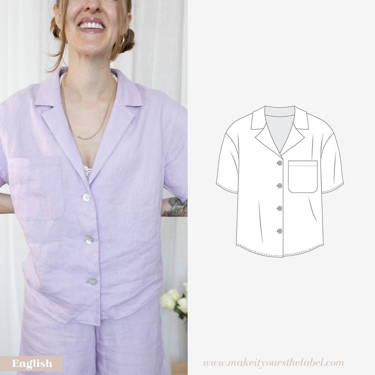 Shirt With Revere Collar | Archivepatterns